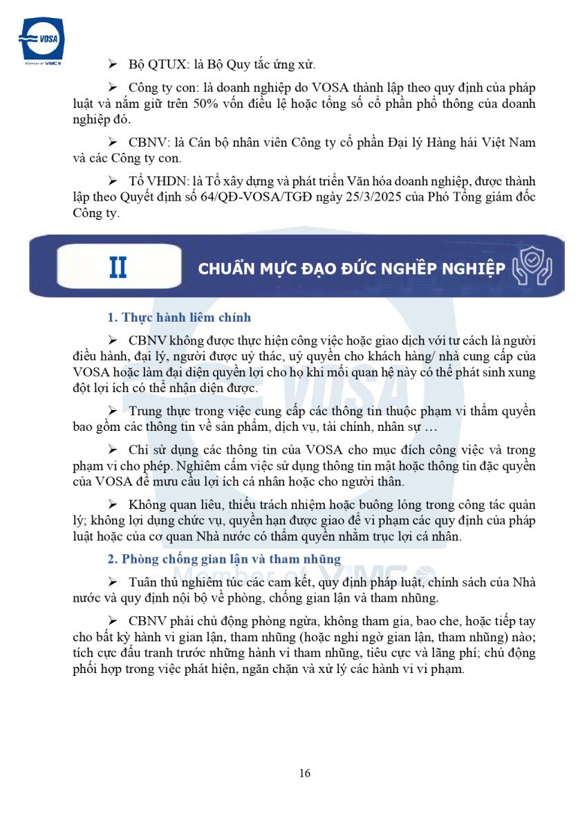 BỘ QUY TẮC ỨNG XỬ